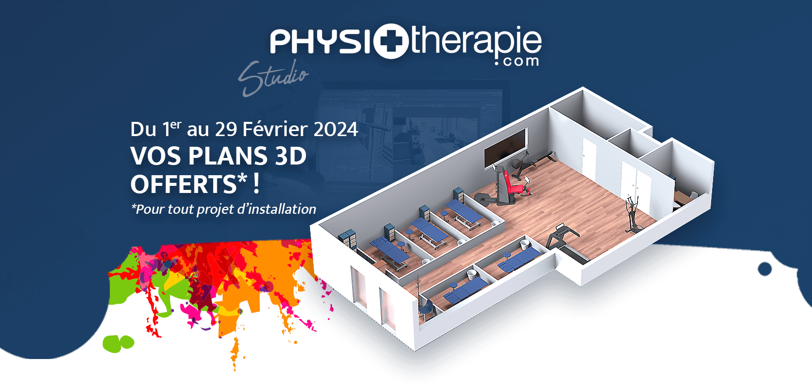 Installation de Cabinet Kiné : accompagnement et plan 3D